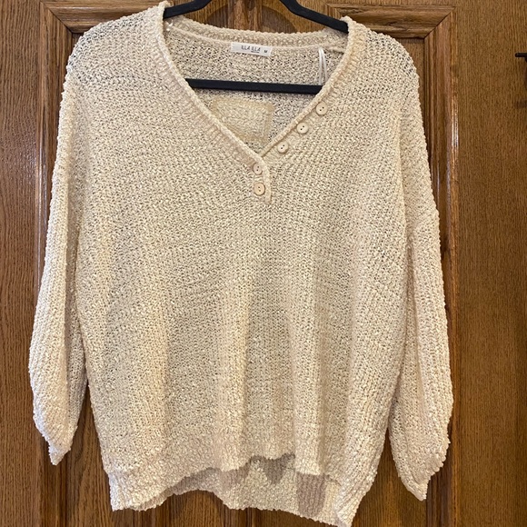 ILLA ILLA | Tops | Nbw Cream Illa Illa Slub Slouchy Off Shoulder ...